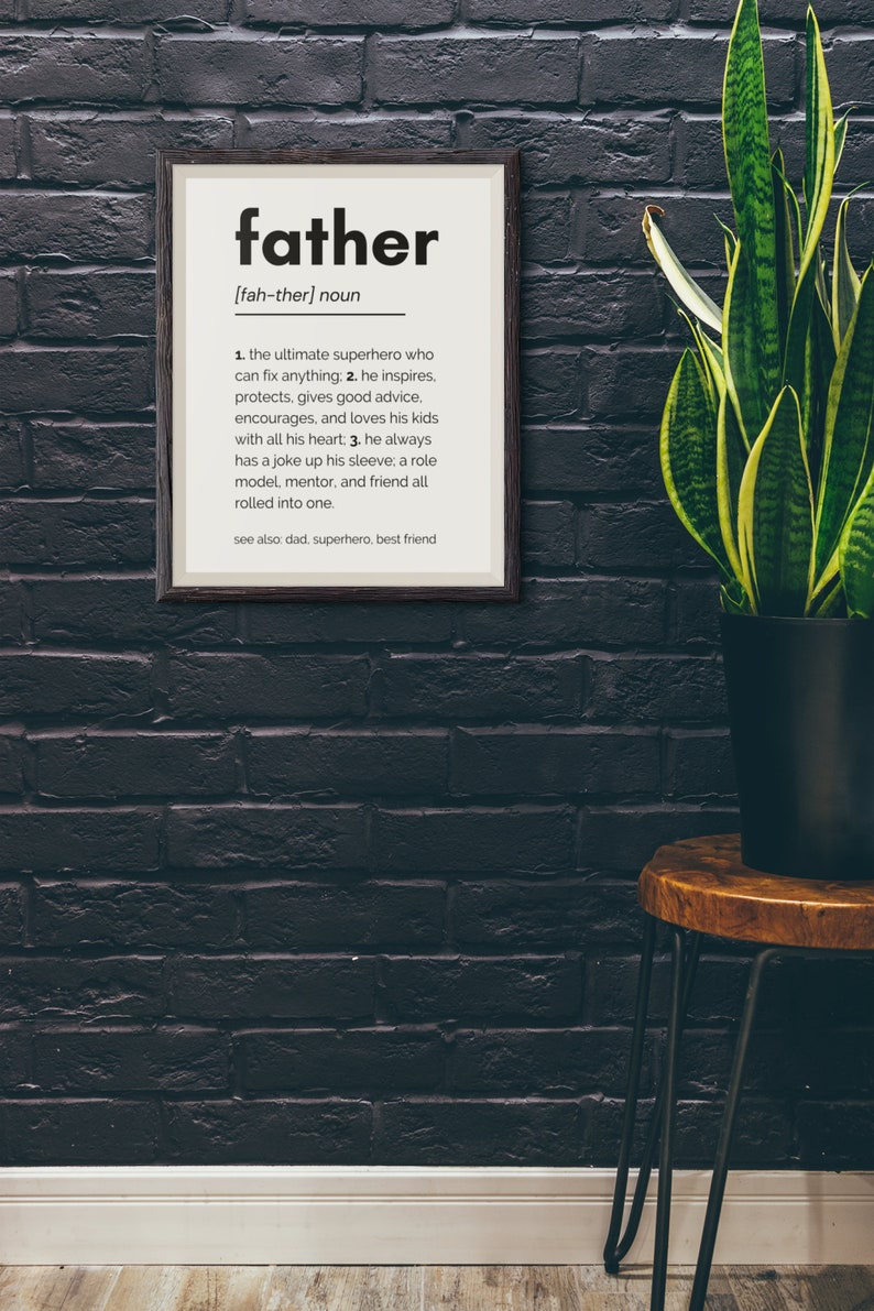 Father Definition Printable, Gift for Dad, Dad Definition, Digital ...