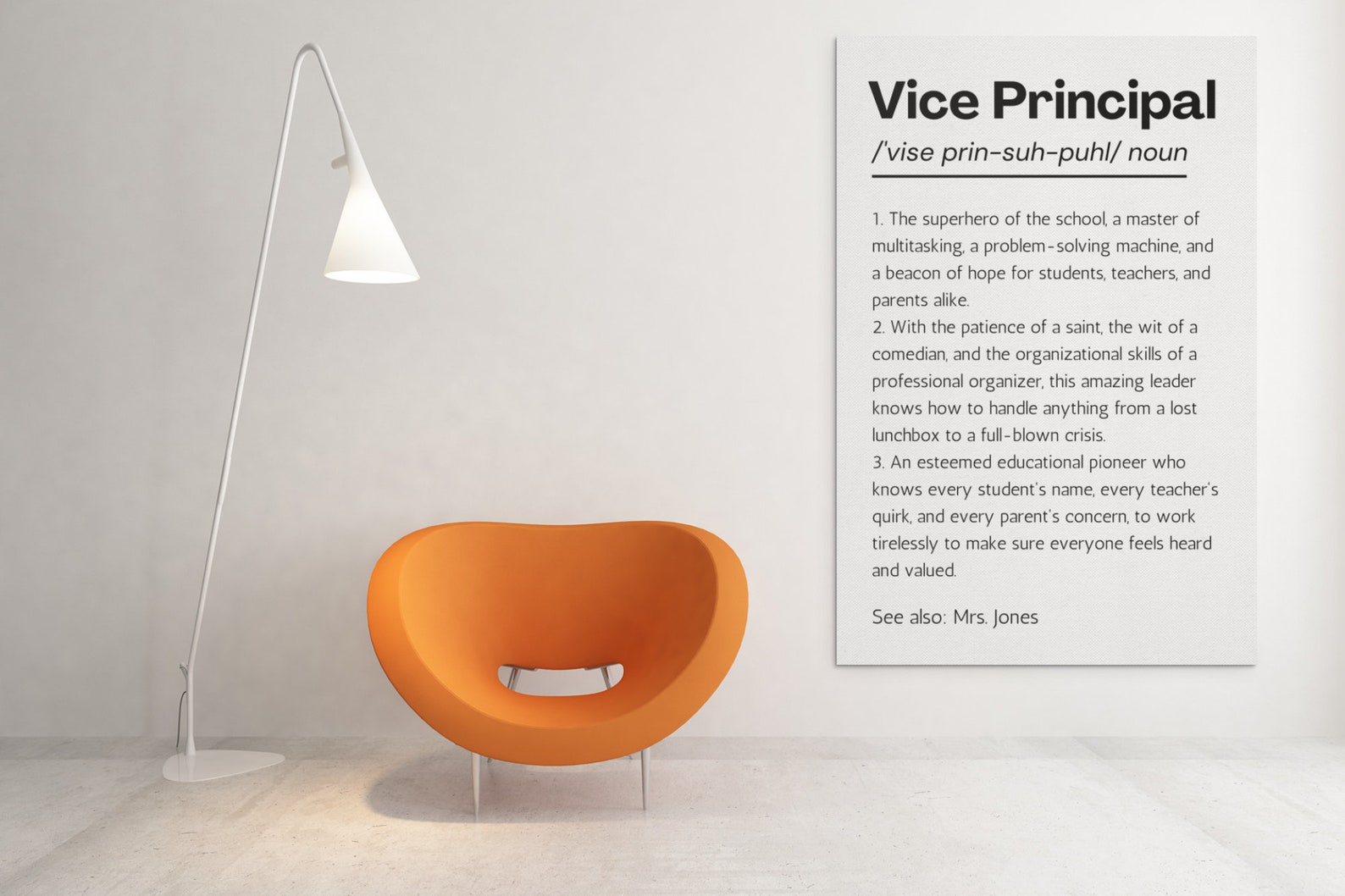 Vice Principal Definition Print, Vice Principal Gift, Assistant ...