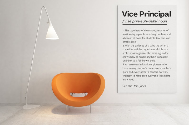 Vice Principal Definition Print, Vice Principal Gift, Assistant ...