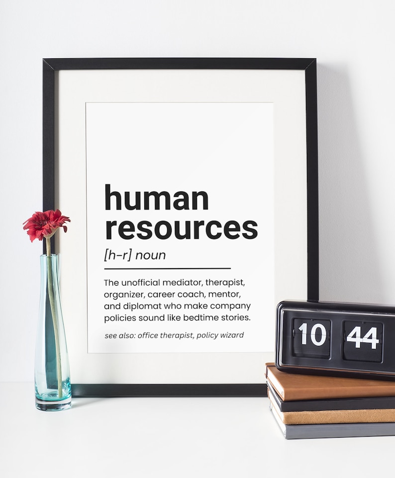 Human Resources Definition Print, Human Resources Office Decor, Human ...
