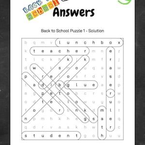 Back to School Word Search, Printable, Back to School Game, First Day ...