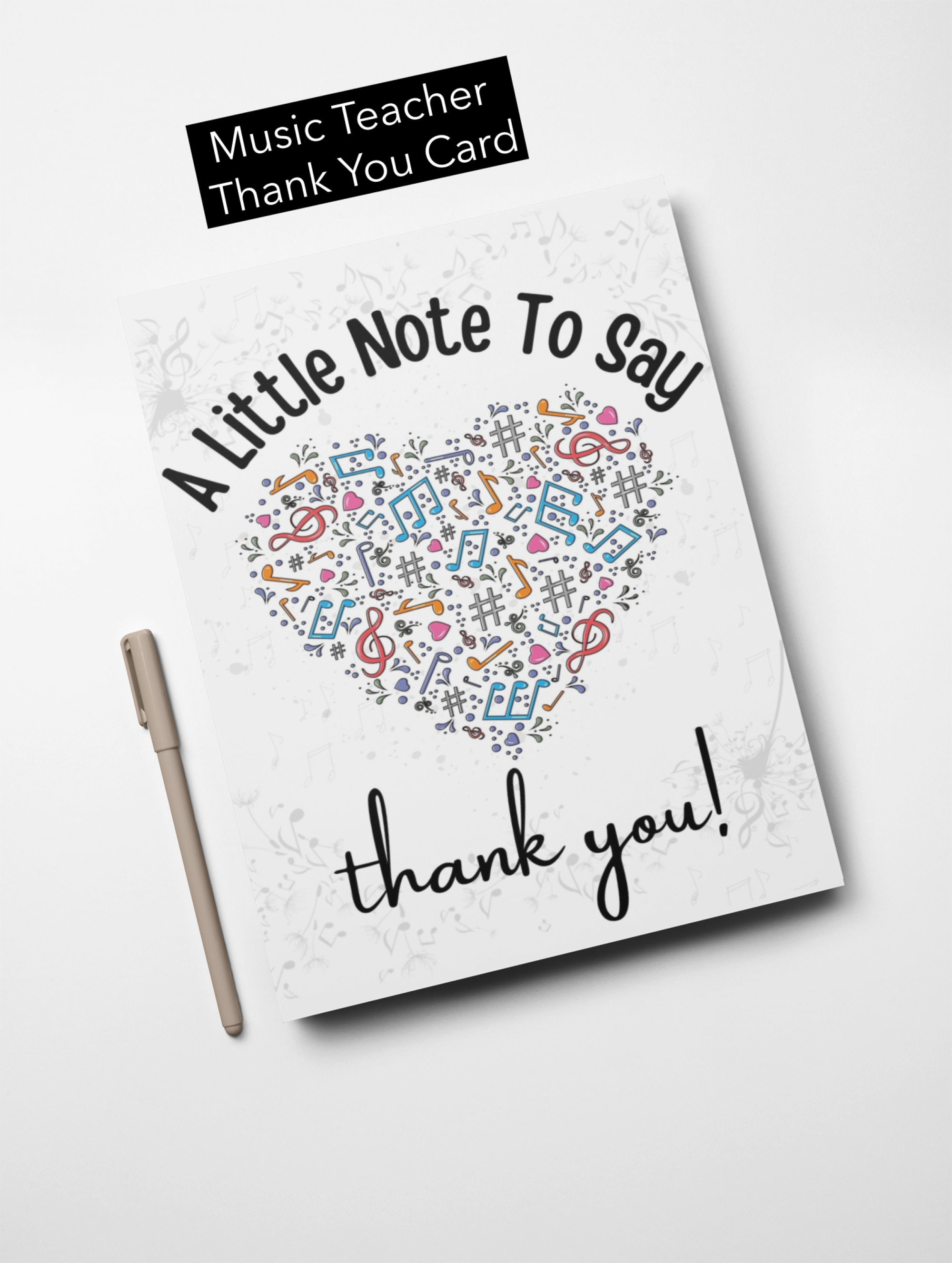 Music Teacher Appreciation Card, Thank You Card for Music Teacher ...