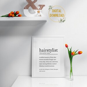 Hairstylist Definition Print, Hairstylist Gift, Hairdresser Gift, Gifts ...