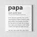Papa Definition Poster, Gift for Dad, Dad Definition, Dad Appreciation ...