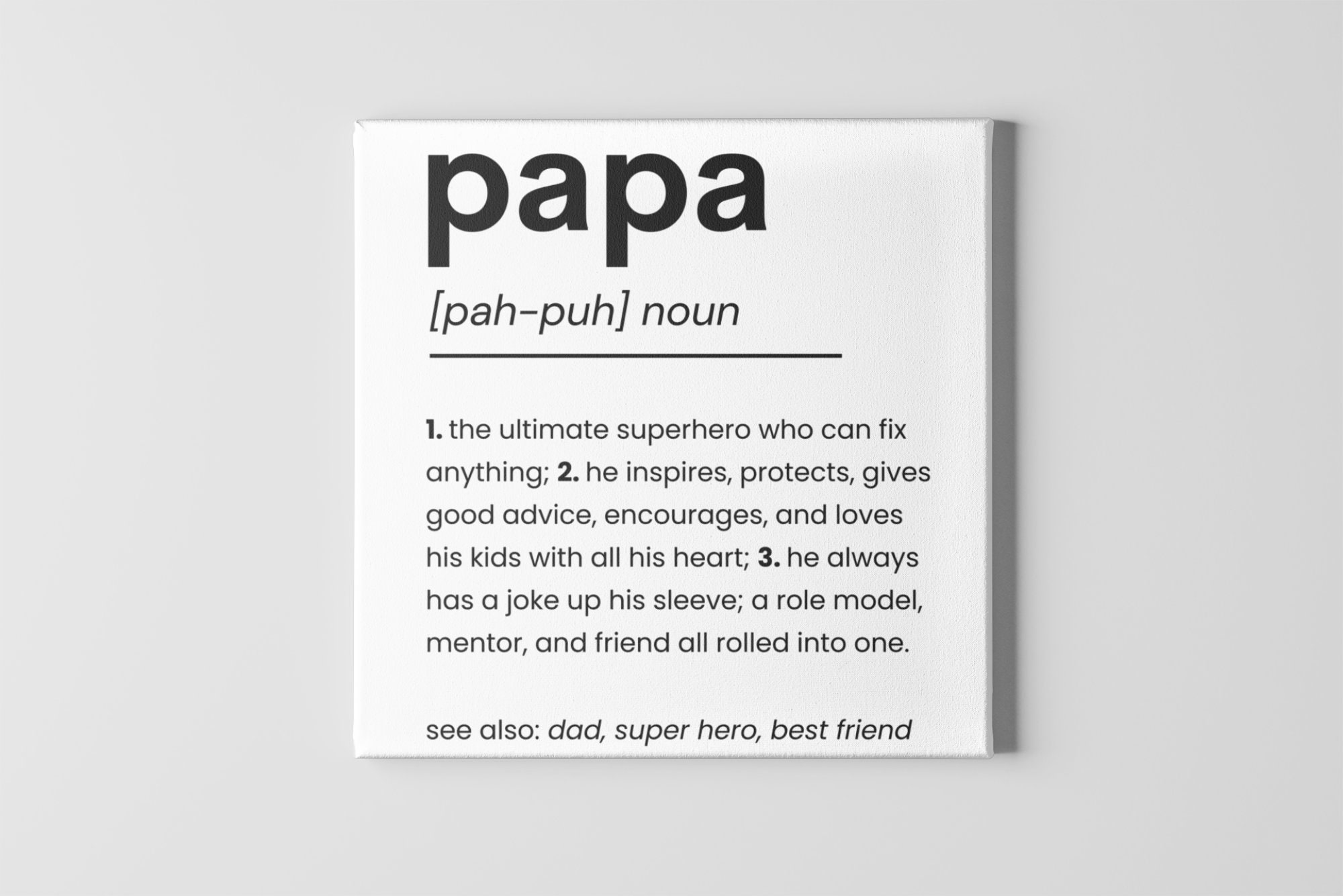 Papa Definition Poster, Gift for Dad, Dad Definition, Dad Appreciation ...