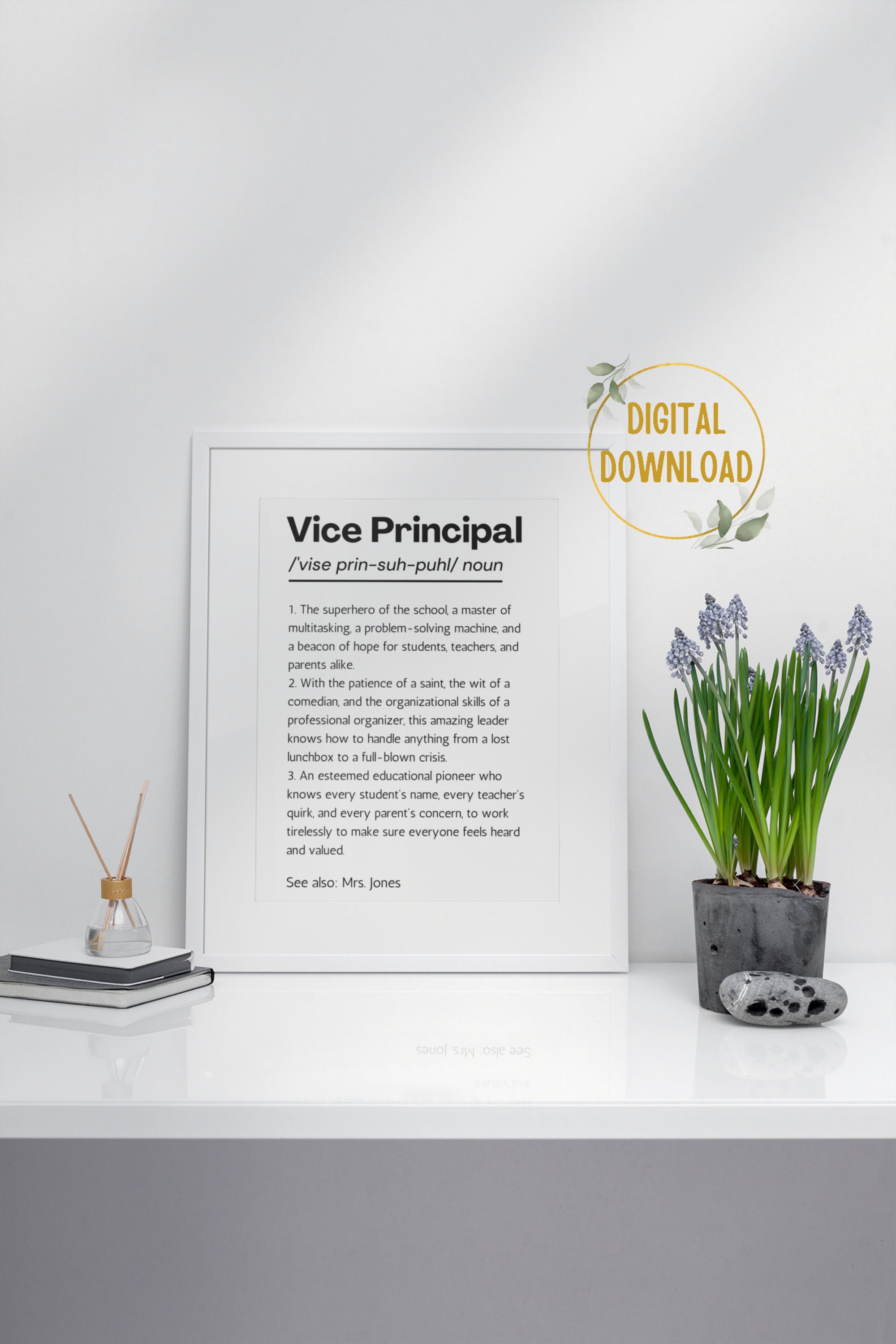 Vice Principal Definition Print, Vice Principal Gift, Assistant ...