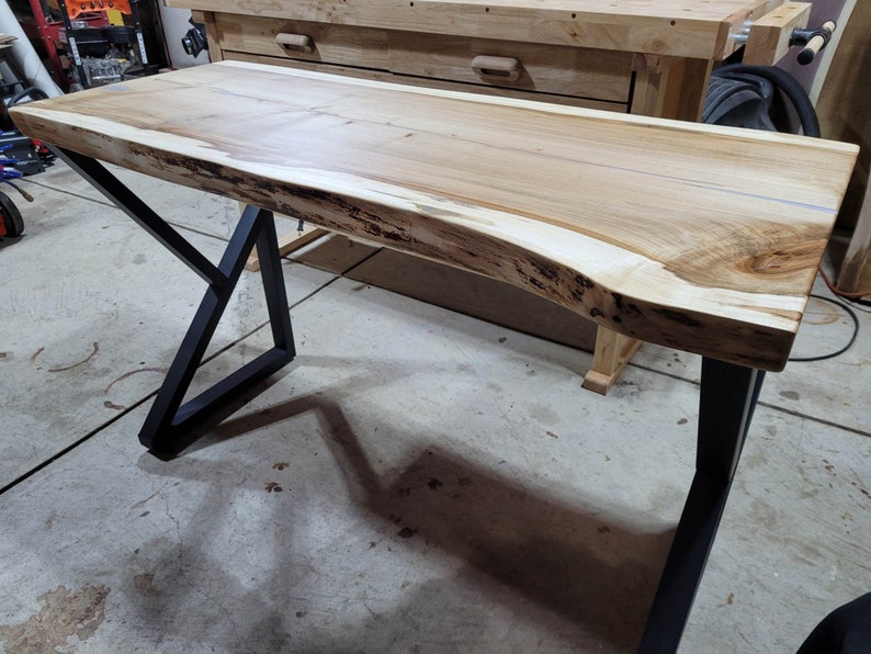 Live Edge Desk Maple Solid Wood - Etsy