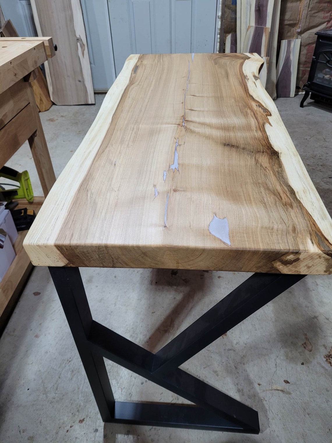 Live Edge Desk Maple Solid Wood - Etsy