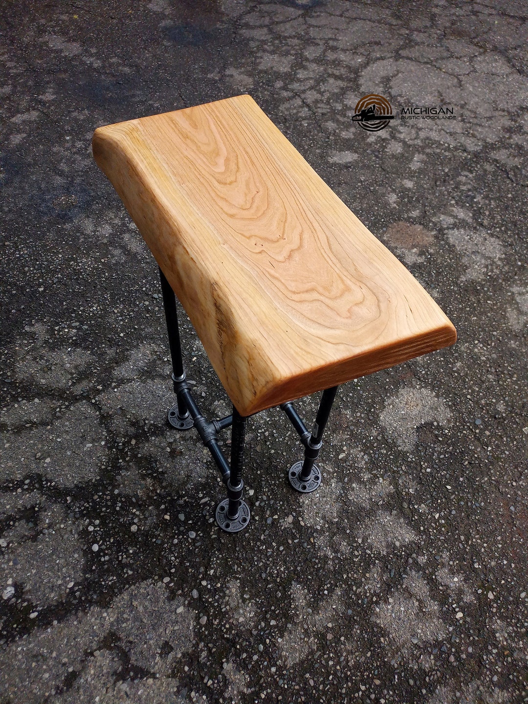 Live Edge Bar Stool Cherry Wood - Etsy