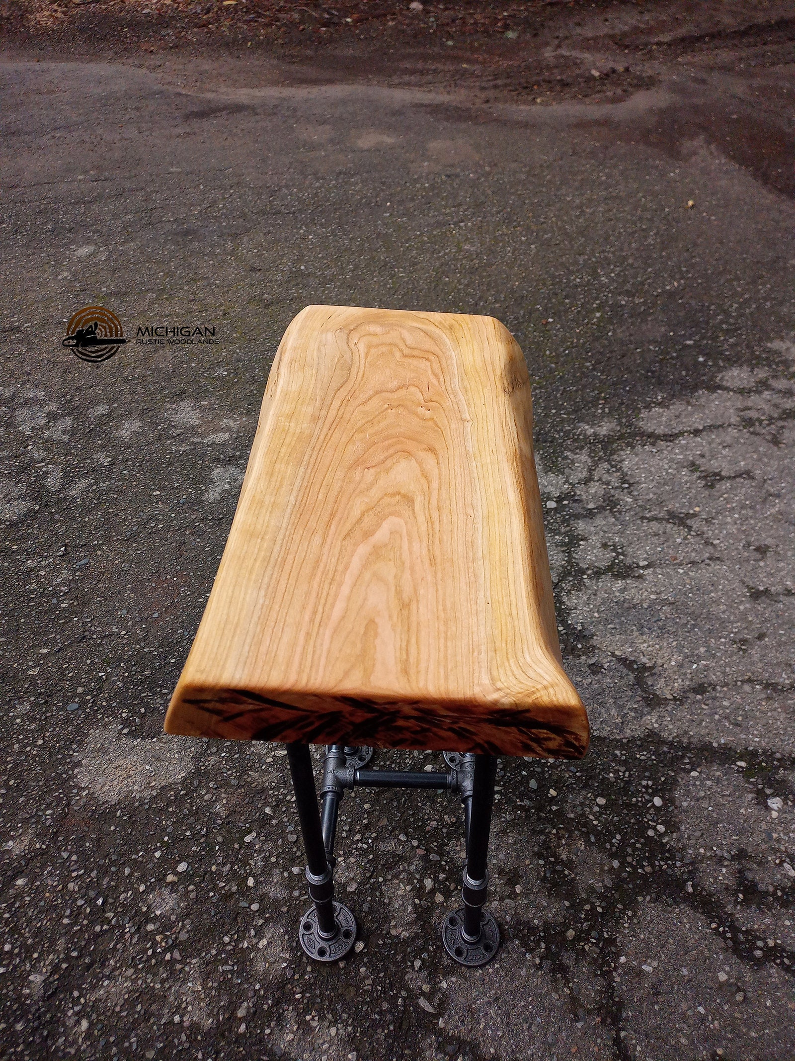 Live Edge Bar Stool Cherry Wood - Etsy