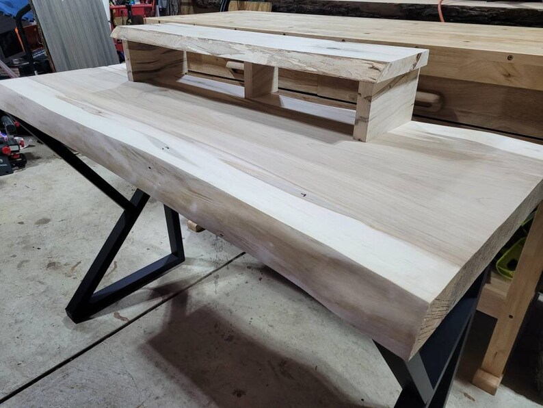 Live Edge Desk Maple Solid Wood - Etsy