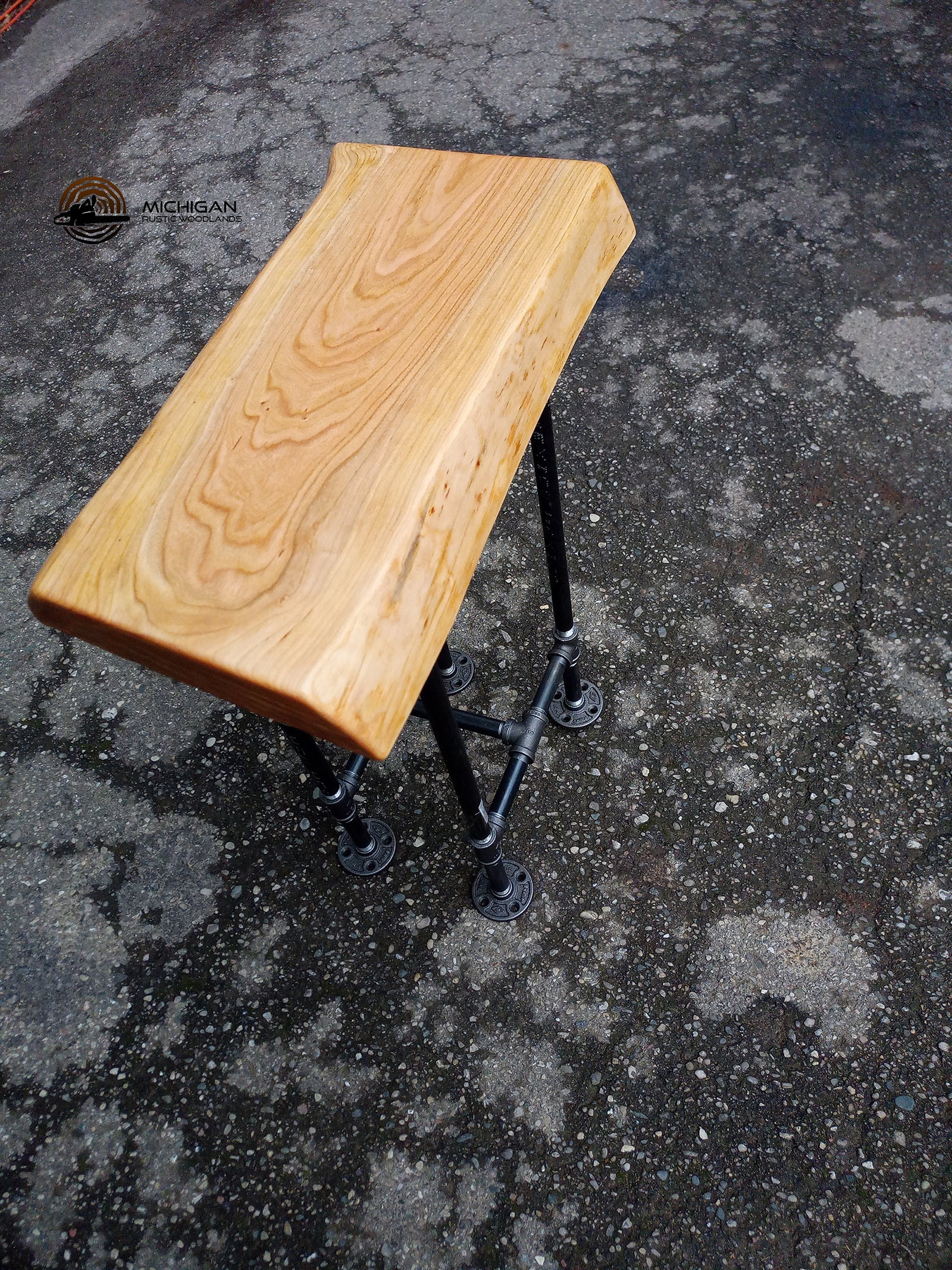 Live Edge Bar Stool Cherry Wood - Etsy
