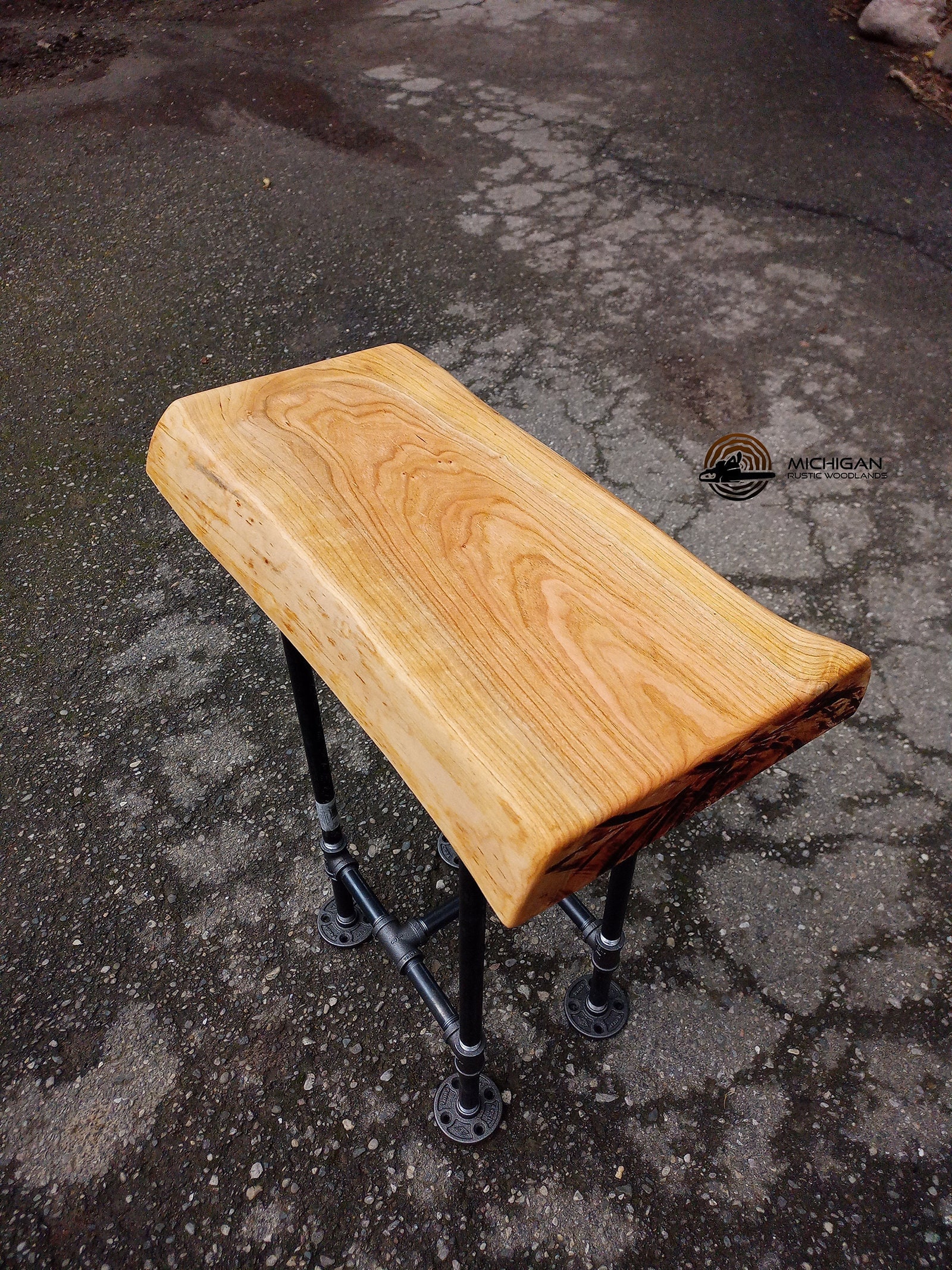 Live Edge Bar Stool Cherry Wood - Etsy