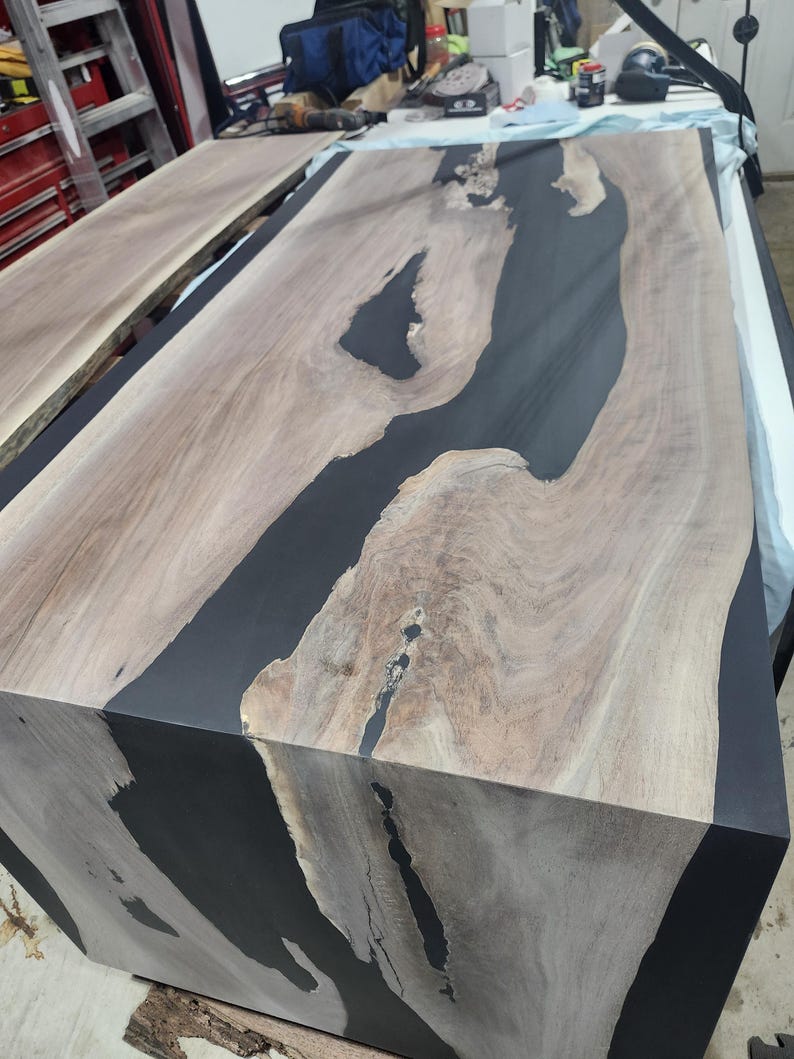 Waterfall Epoxy River Desk - Office Executive - Etsy