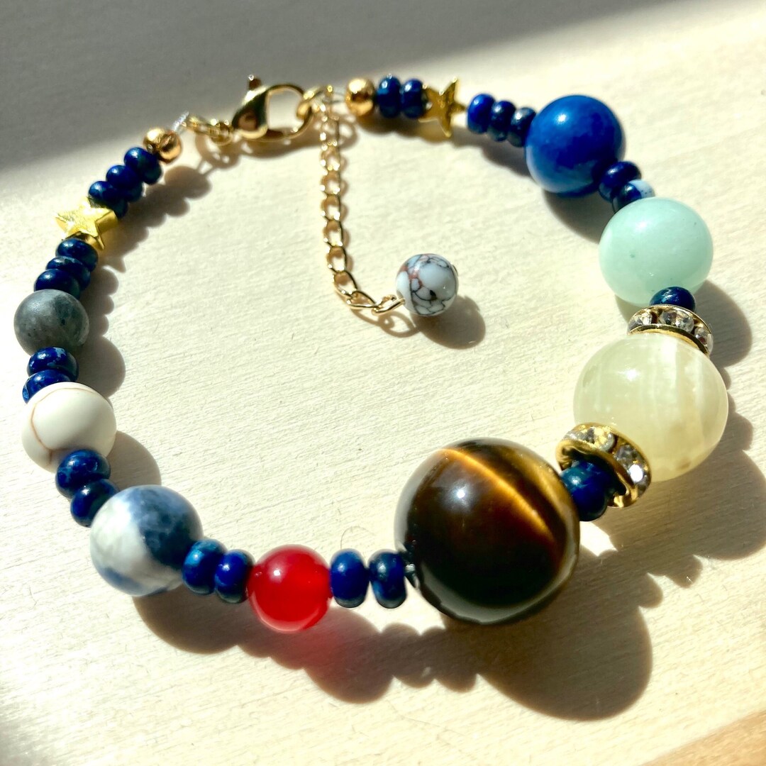 Planets Solar System Bracelet in Sterling Silver and 14kt Gold Filled ...