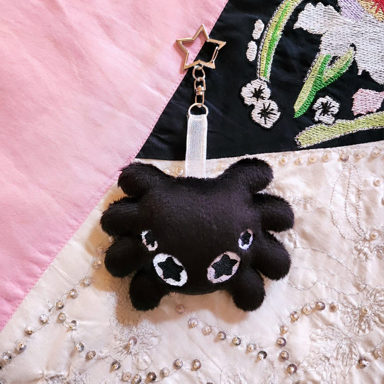 Spider Keychain - Black or Pink - Etsy