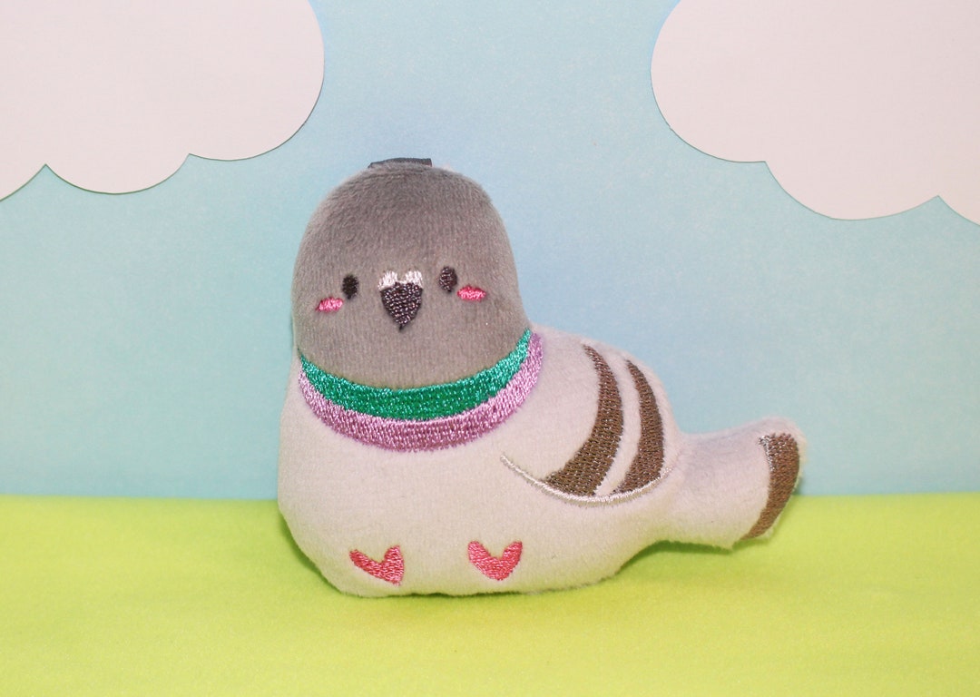 Pigeon Plush Keychain - Etsy