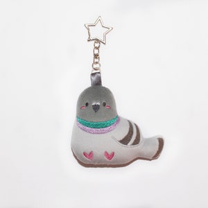 Pigeon Plush Keychain - Etsy