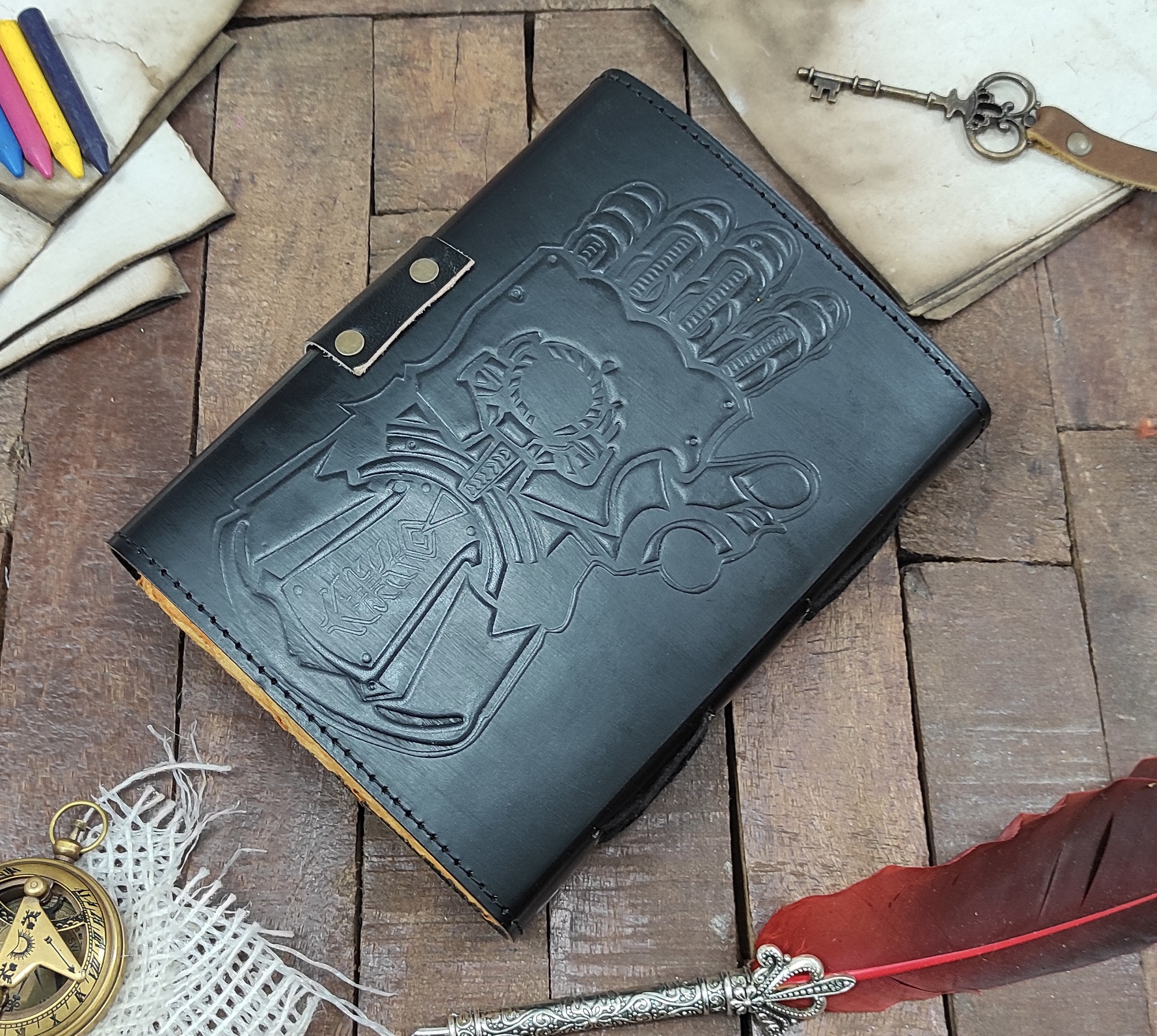 Marvel Avenger Endgame Super Hero Vintage Leather Blank Spell Book of ...
