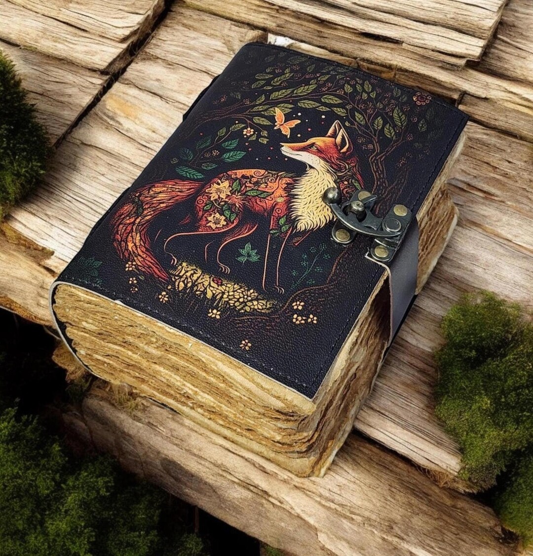 400 Pages - Fox Leather Journal Rustic Vintage Leather - Grimoire ...