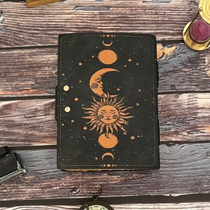 Sun and Moon Goddes Journal Blank Spell Book Book of Shadows Grimoire ...