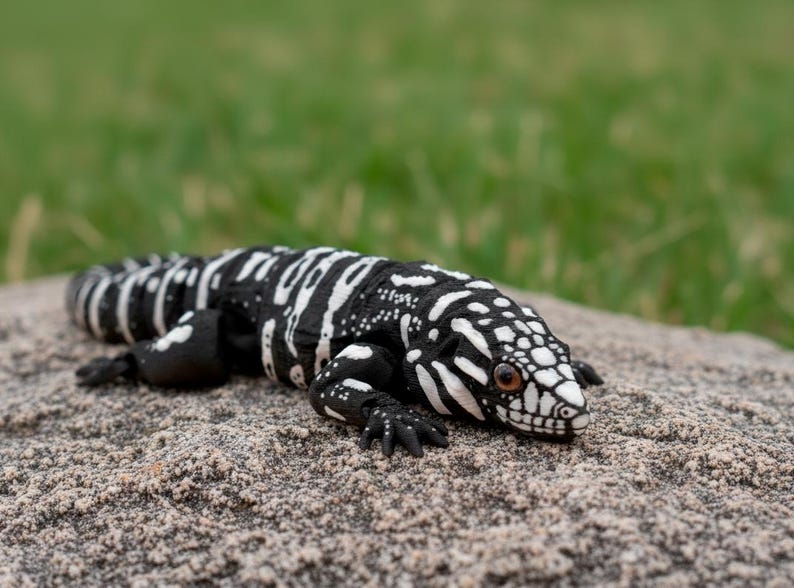 Articulated Lizard Set – 3D Printed Gila Monster Tegu, Flexible Reptile ...