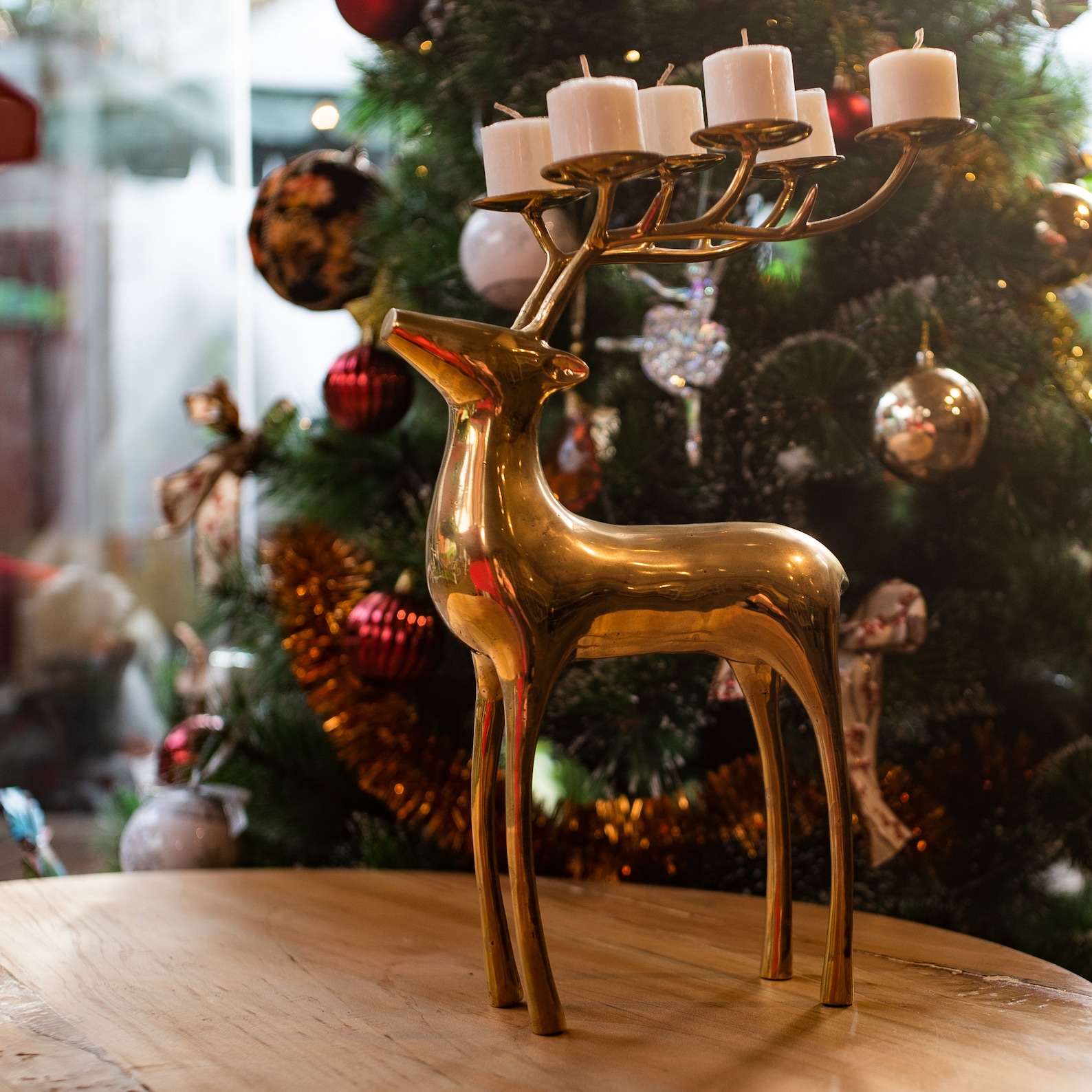 Large Gold Candle Holder Deer, Christmas, Home Decoration, New Year ...