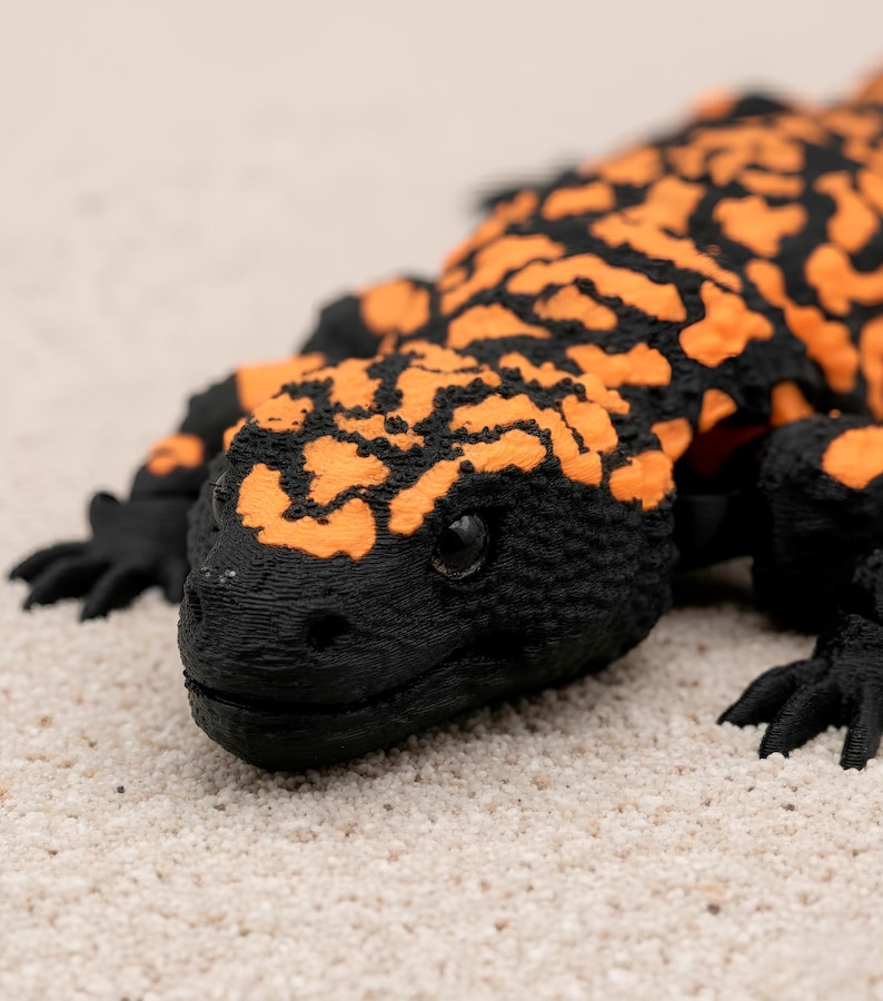 Articulated Lizard Set – 3D Printed Gila Monster Tegu, Flexible Reptile ...