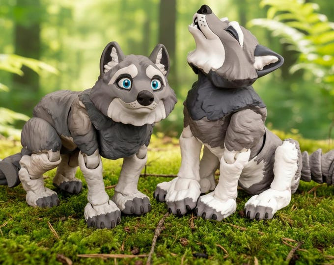 Articulated Wolf Figure - Etsy