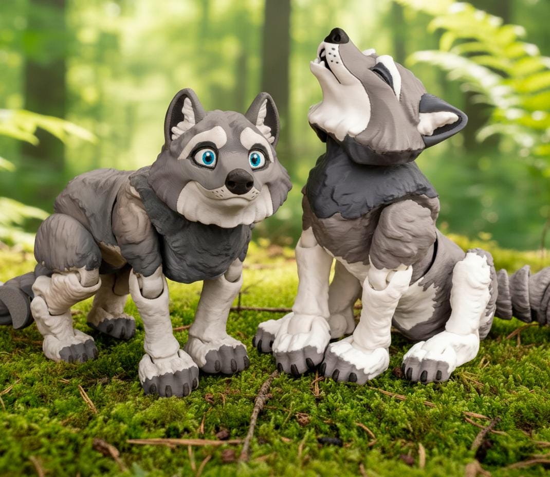 Articulated Wolf Figure - Etsy