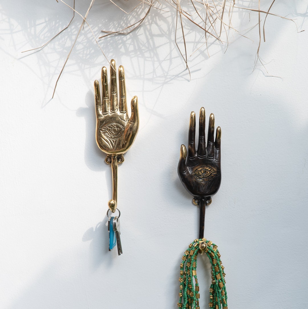 Solid Brass Hand Hooks - Wall Decor and Practical Coat Hook, Key Hook ...
