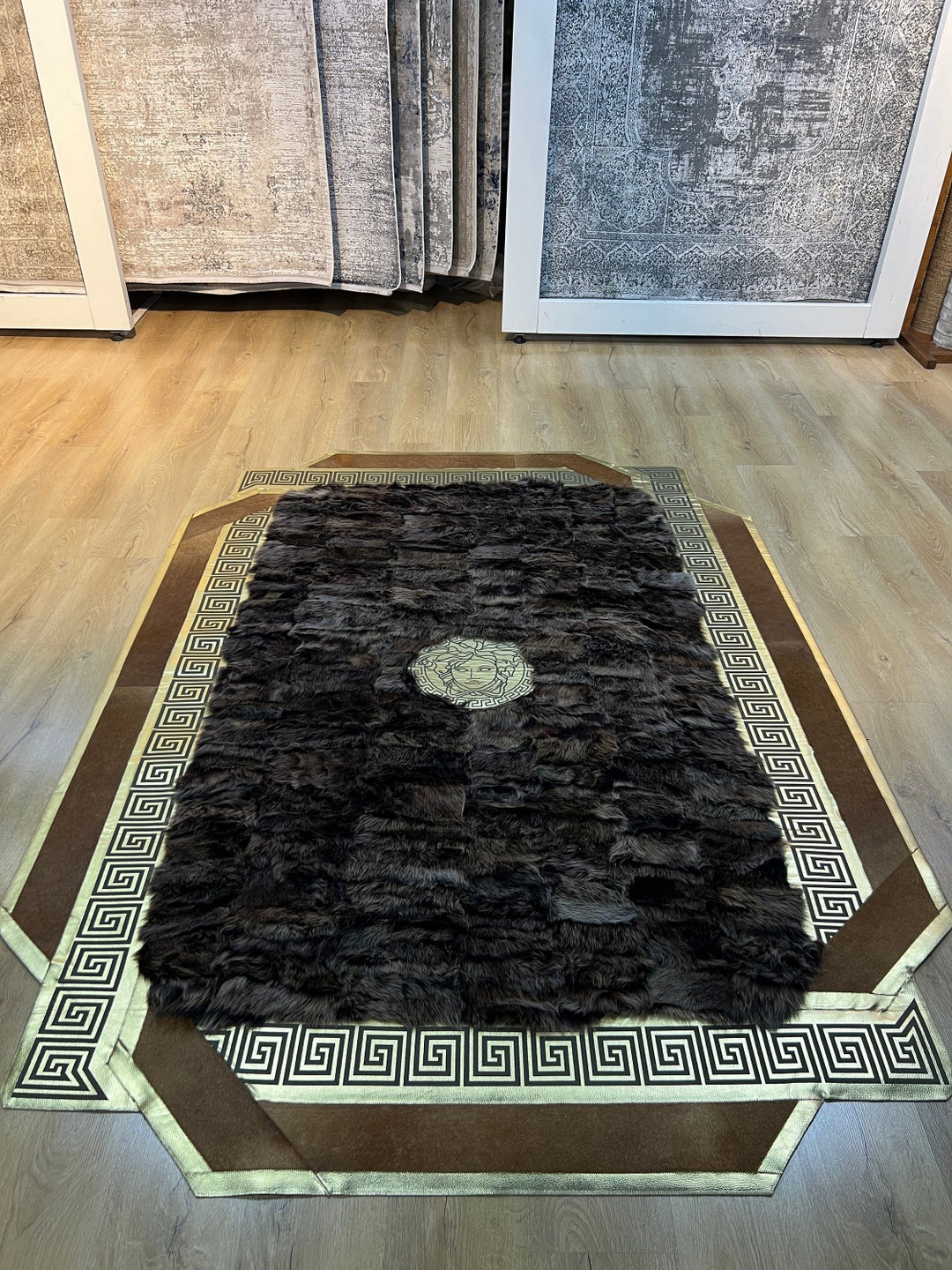 Black Gold Brown Real Sheep Skin Rug, Luxury Fluffy Sheepskin Rugs ...