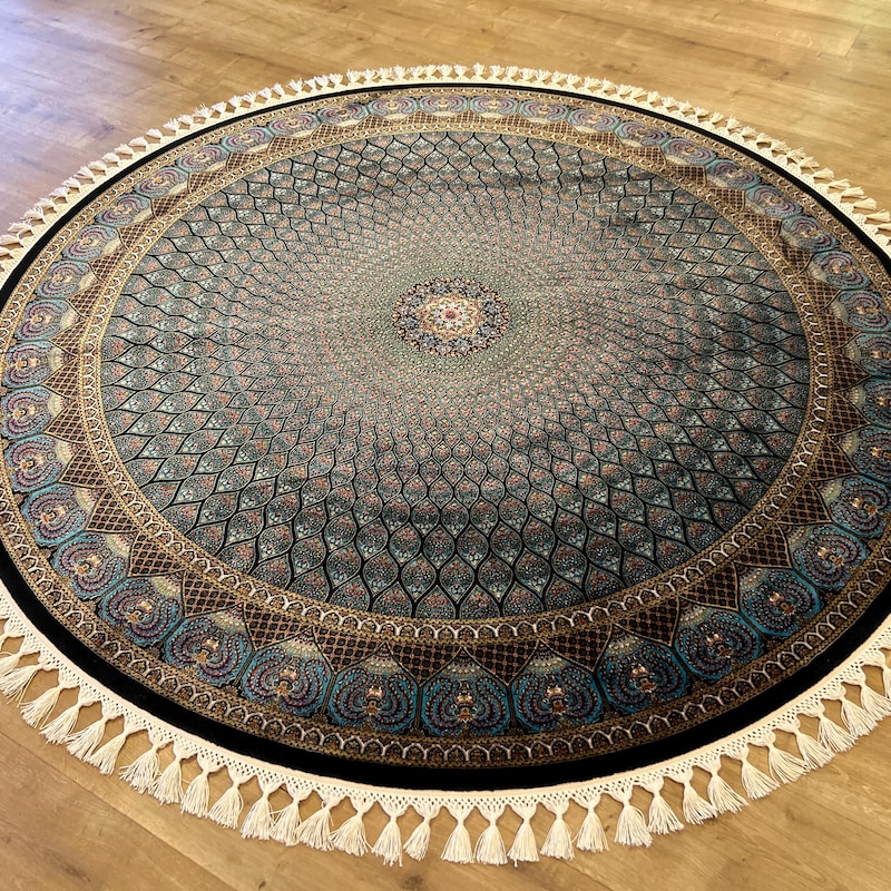 Silk Oriental Round Rugs - Etsy
