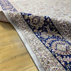 7x10 Blue Gray %100 Modal Silk Carpet, Turkish Silk Rug, Palace Silk ...