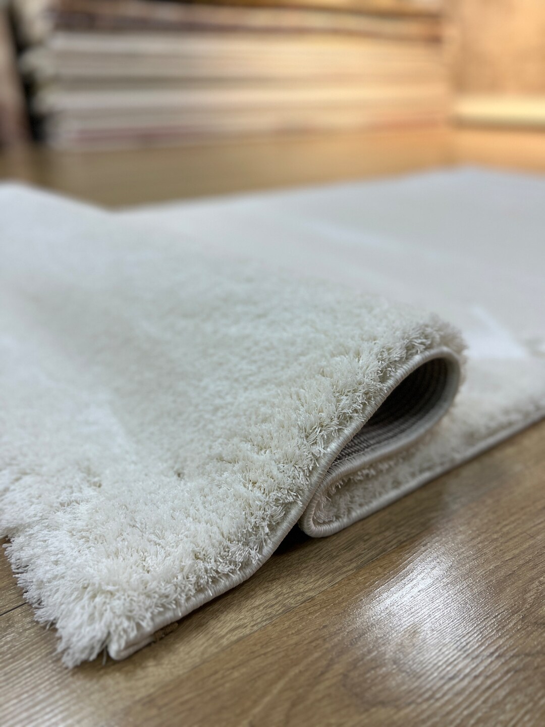 White Shaggy Rug, Modern Shaggy Plush Rug, Shaggy Bedroom Rug ...