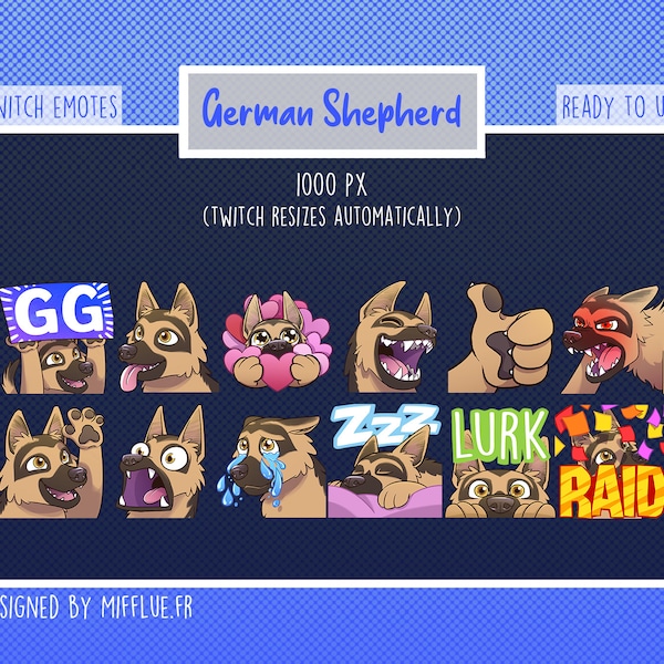 German Shepherd Twitch Emote - Etsy