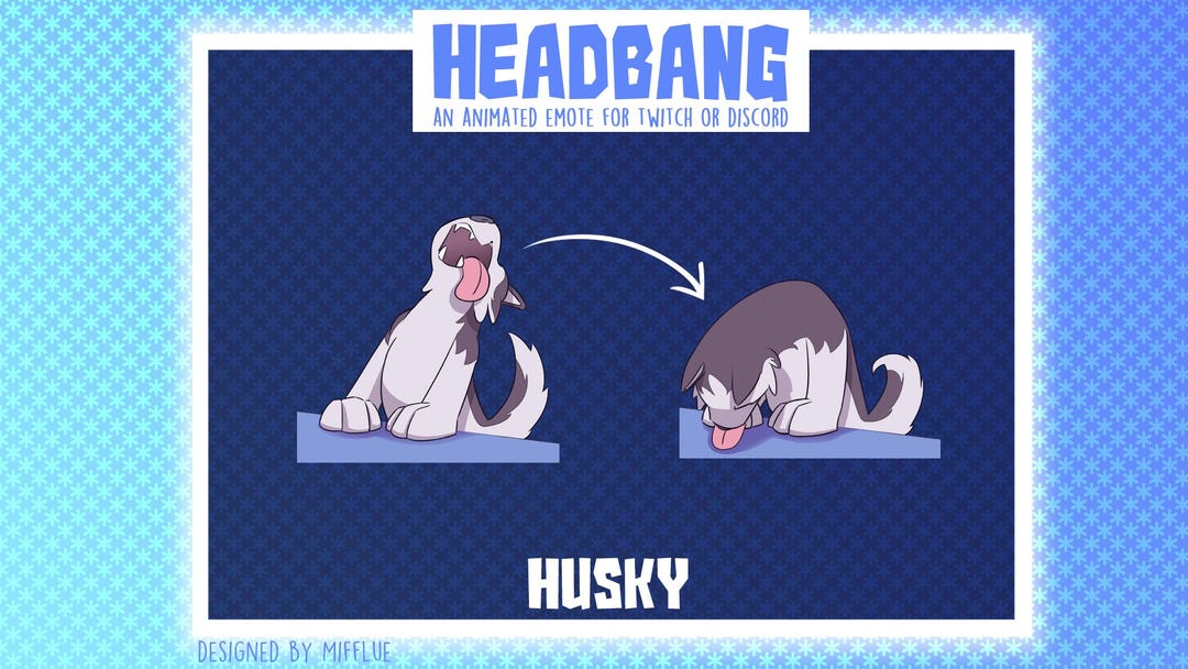 Husky Headbang - Animated Emote for Twitch - Etsy