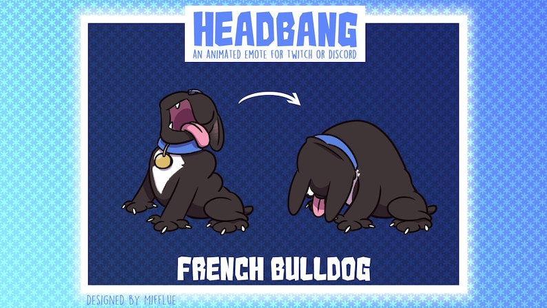 Animated Emote - French Bulldog Headbang - Etsy