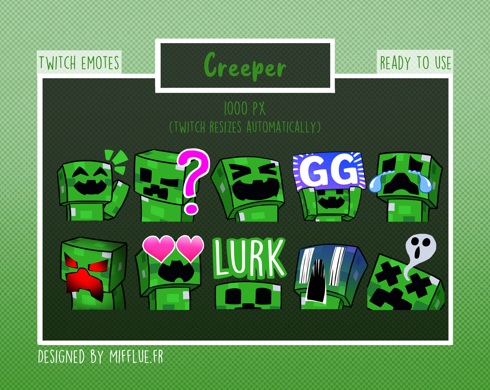 Twitch Emotes Creeper - Etsy