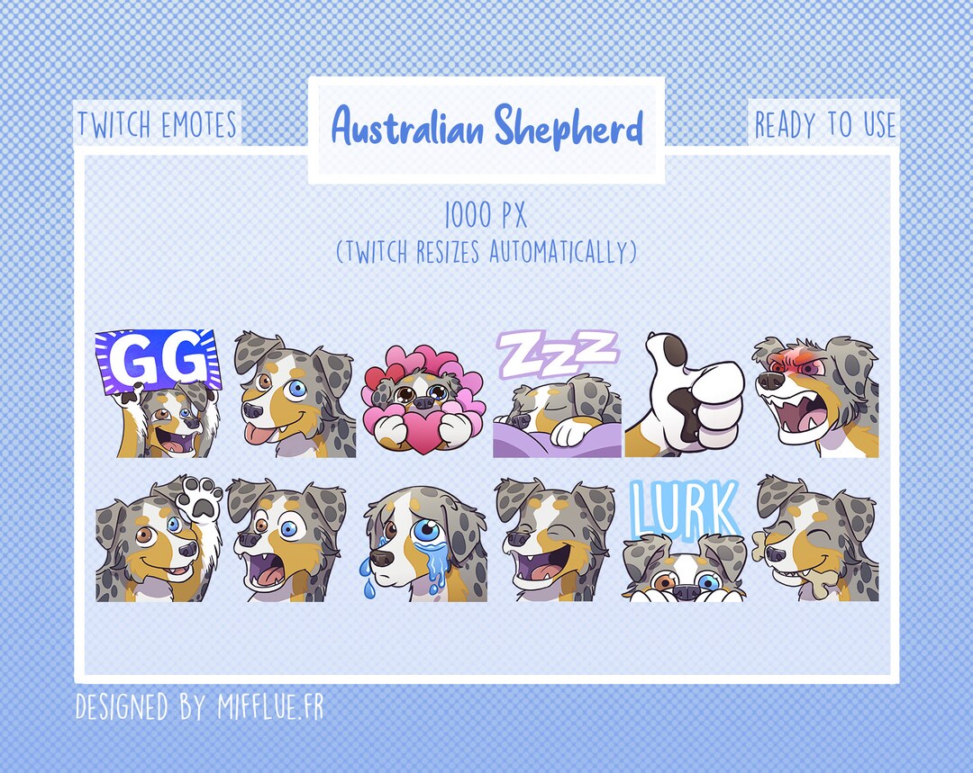 Australian Shepherd Emotes - Etsy