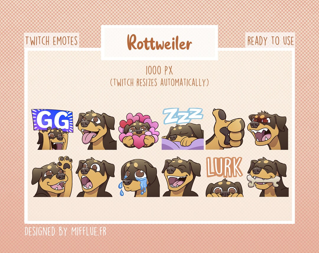 Rottweiler Twitch Emotes - Etsy