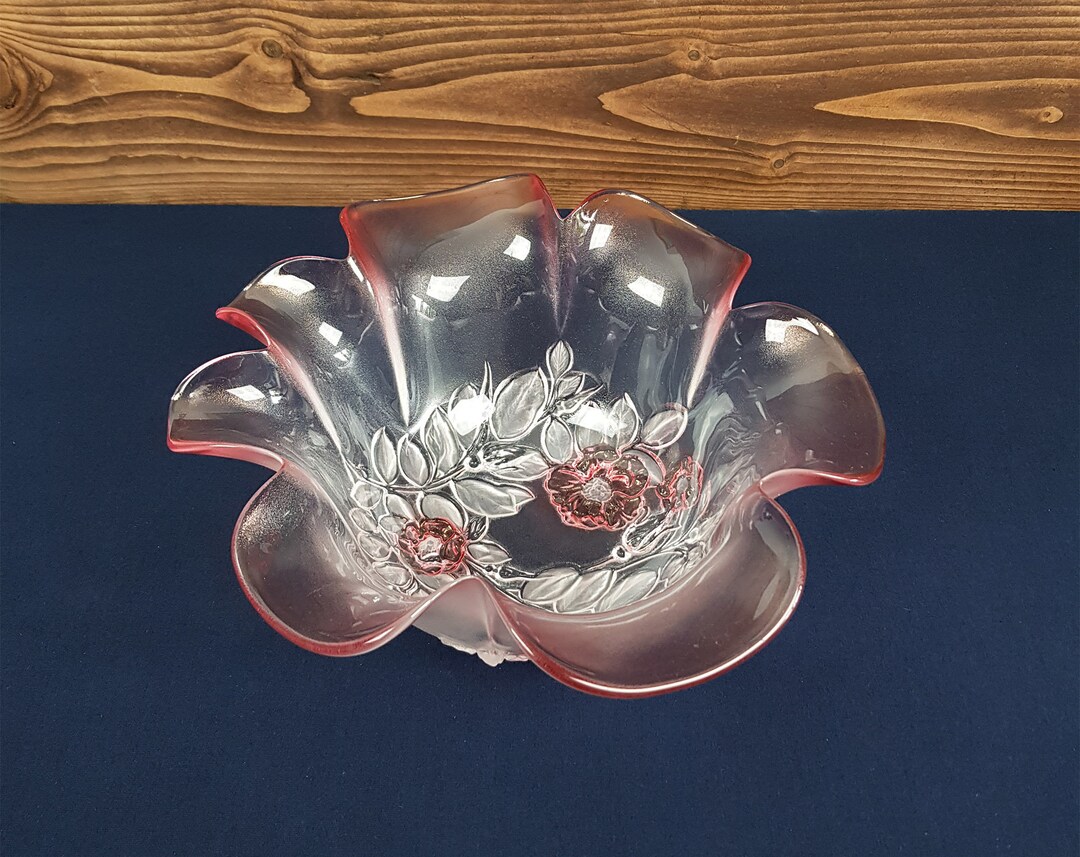 Vintage Mikasa Rosella Pink Frosted Petal Bowl - Etsy