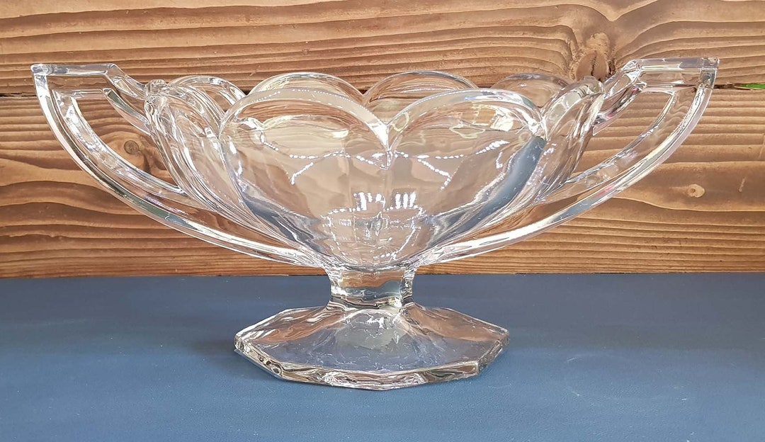 Vintage Large Glass Trophy Glass Vase Decorative Trophy Vase Home Decor ...