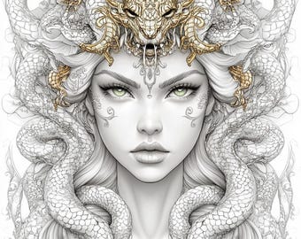 medusa coloring pages for adults