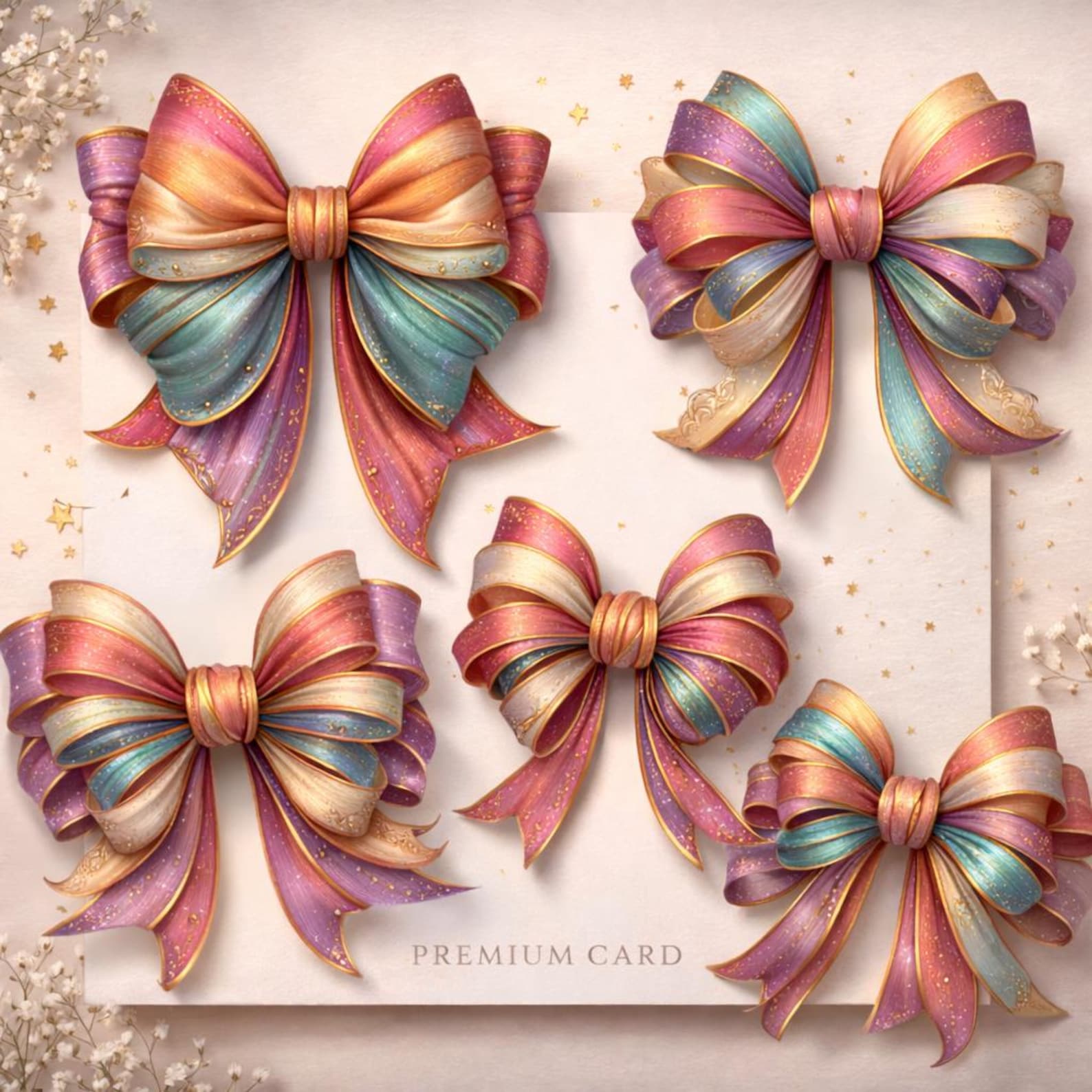 Elegant Decorative Bow Set for Gifts and Letters | 10 Large Printable ...