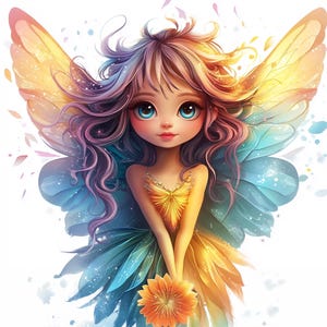 10 Magical Rainbow Elf Illustrations | Digital PNG Files Instant ...