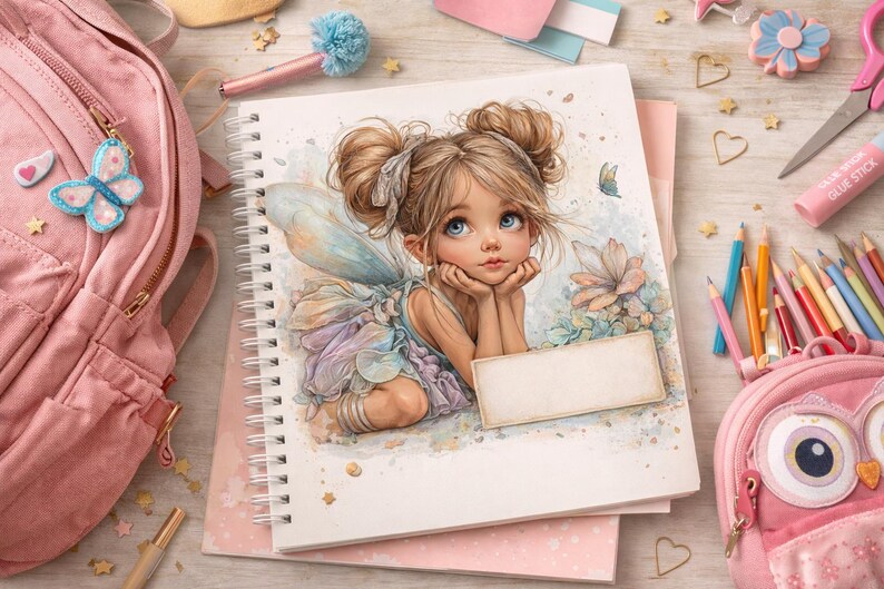 5 Magical Fairy School Labels for Girls – Printable Notebook Stickers ...