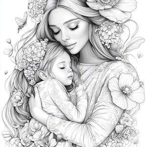 20 Enchanting Mother-child Coloring Pages – High-resolution PDF Files ...