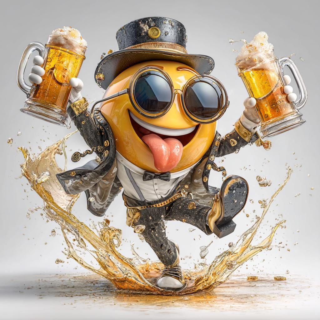3D Party Emoji With Beer in Tuxedo – 10 JPG 5000px & PDF Print Files ...