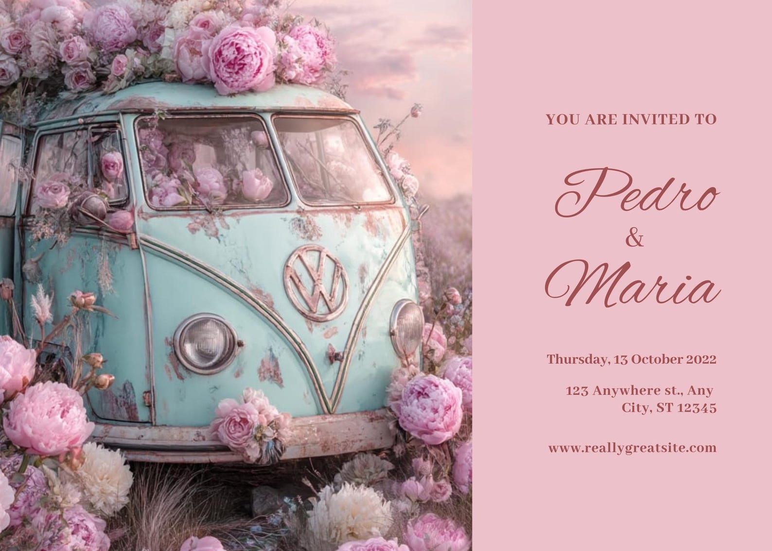 5 Boho-style Wedding Cards as PDF – High Resolution & Instantly ...